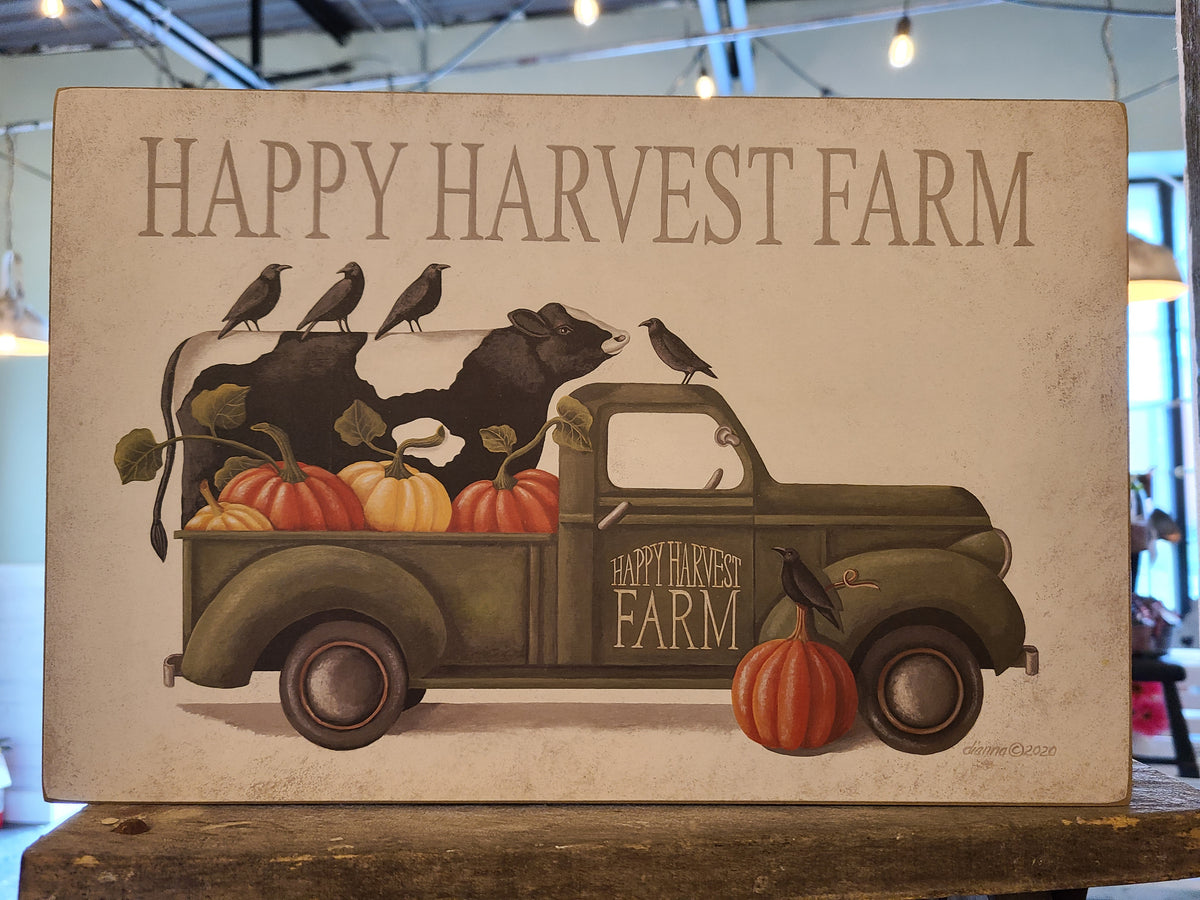 Happy Harvest Farm Truck Box Sign – Vintage Rustic Decor